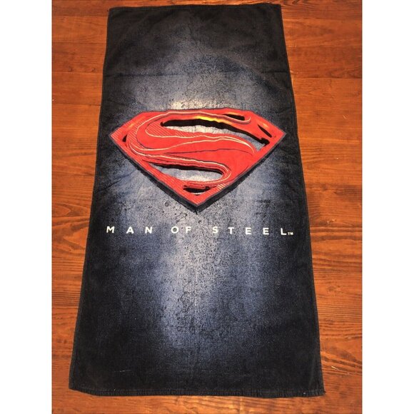 DC Comics | Bath | Vintage Superman Man Of Steel Beach Towel 26 X 52 Dc ...